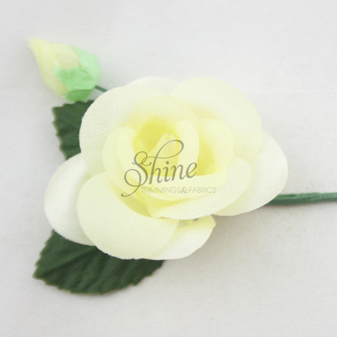 Small Rosette with Wire Stem Lemon Yellow – Shine Trimmings & Fabrics