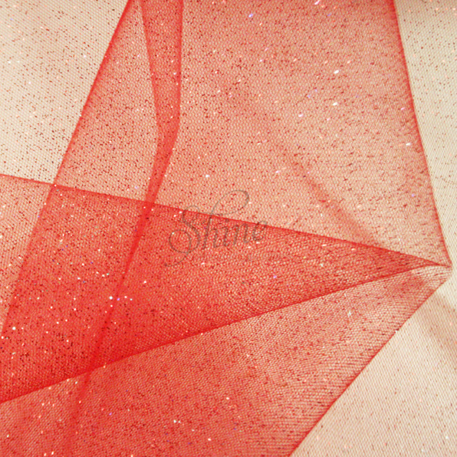 Glitter Tulle Red/Red – Shine Trimmings & Fabrics