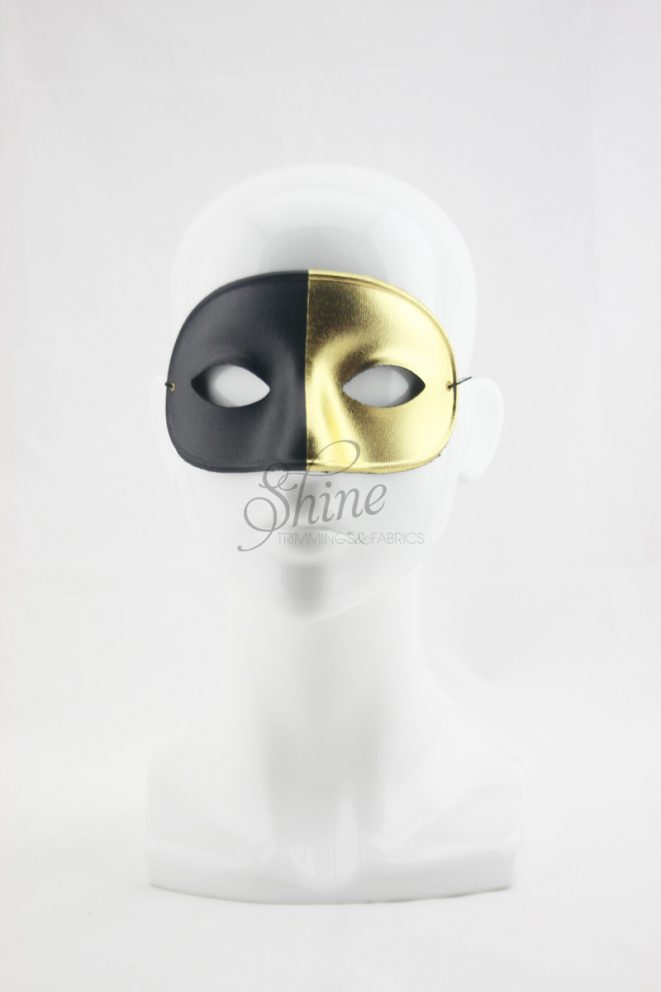 BiColor Black and Metallic Mask – Shine Trimmings & Fabrics