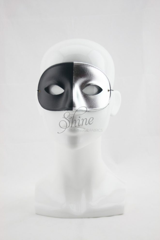 BiColor Black and Metallic Mask – Shine Trimmings & Fabrics
