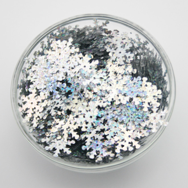 Snowflake Sequin Shape Silver Sparkle – Shine Trimmings & Fabrics