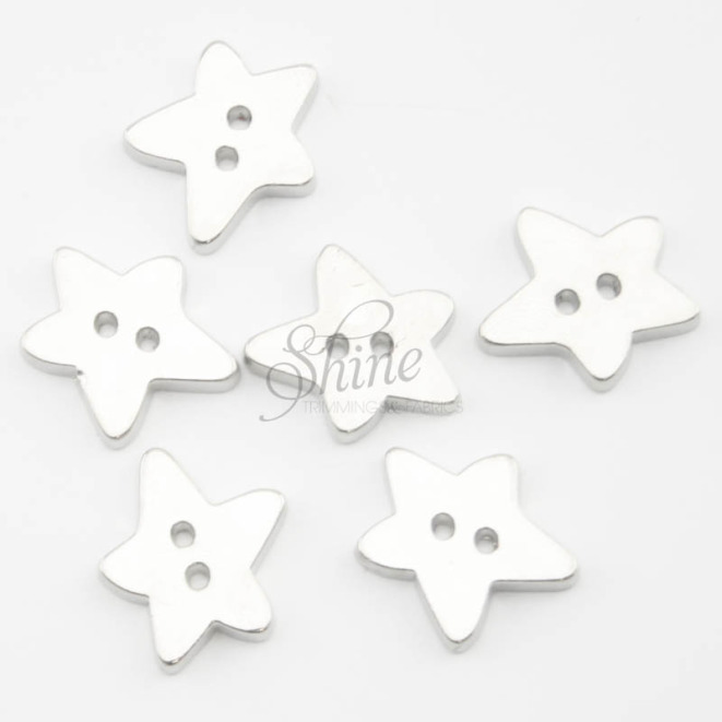 Silver Star Button – Shine Trimmings & Fabrics