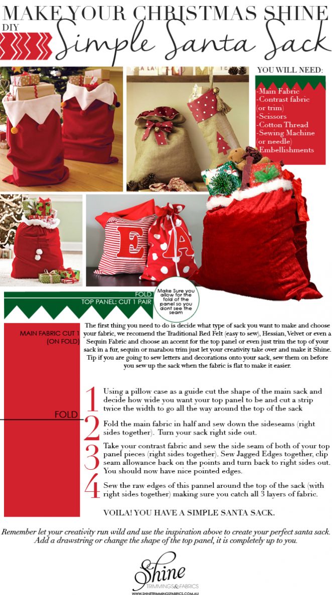 Make Your Christmas Shine… Simple Santa Sack – Shine Trimmings & Fabrics