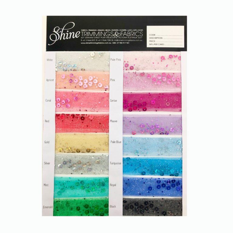 Specialty Sequin Fabric Sample Cards | Shine Trimmings & Fabrics