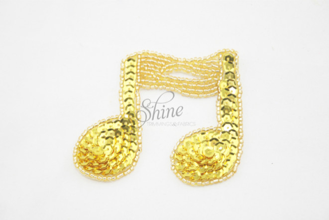 Double Music Note Sequin Motif 33201 Gold – Shine Trimmings & Fabrics