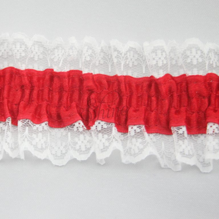 Elastic Frilling with Dots – Pale Pink White | Shine Trimmings & Fabrics