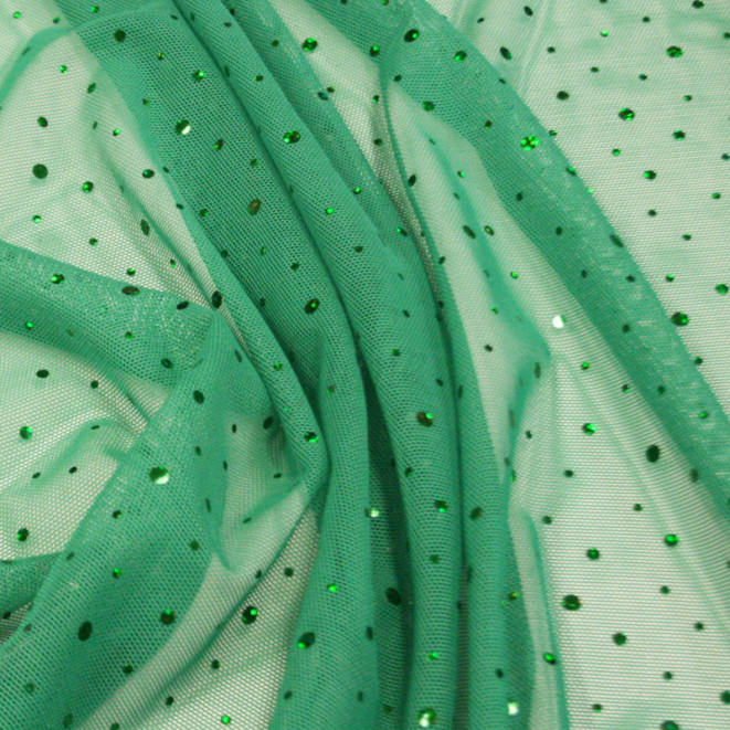 Stretch Cosmic Mesh Emerald – Shine Trimmings & Fabrics