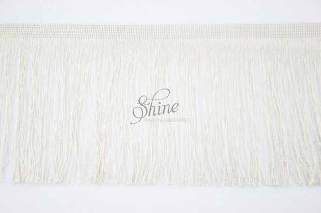 Sash Fringe 6″ Ivory | Shine Trimmings & Fabrics
