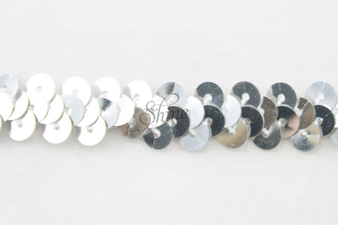 Stretch Sequin Trim 1 Row – 06 Silver – Shine Trimmings & Fabrics