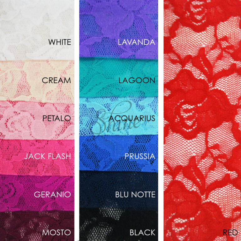 Blossom Stretch Lace Sample Cards – Shine Trimmings & Fabrics