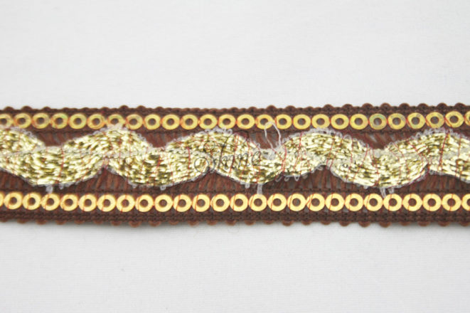 Indian Trim with Metallic Ric Rac Pattern Brown – Shine Trimmings & Fabrics
