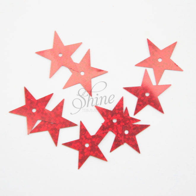 Sequin Star Red Sparkle (50g) | Shine Trimmings & Fabrics