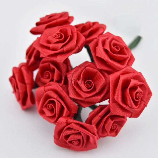 Bunch of Large Ribbon Roses Red – Shine Trimmings & Fabrics
