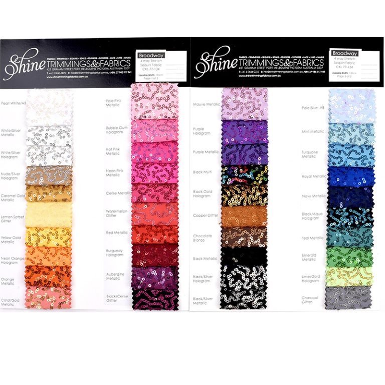 Specialty Sequin Fabric Sample Cards – Shine Trimmings & Fabrics