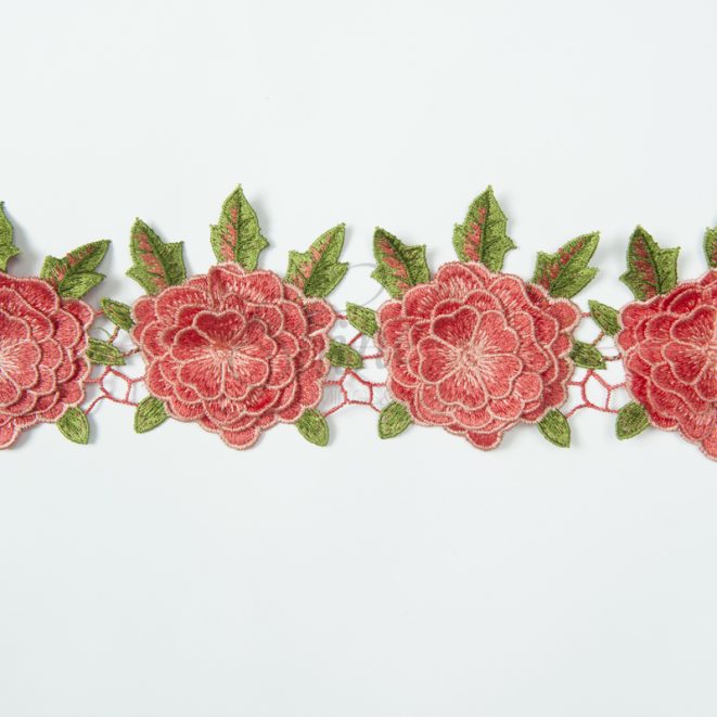 Embroidered 3D Flowers Lace Trim – Shine Trimmings & Fabrics