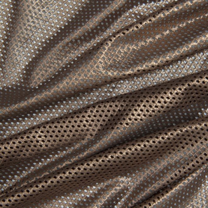 Luxe Eyelet Stretch Nylon with Foil – Bronze on Copper – Shine ...