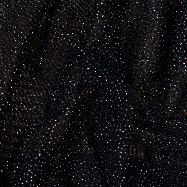 Glitter Stretch Mesh – Black/Silver – Shine Trimmings & Fabrics