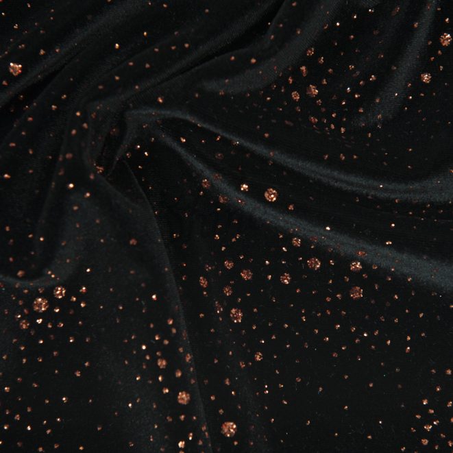 Stardust Velvet – Black Copper – Shine Trimmings & Fabrics