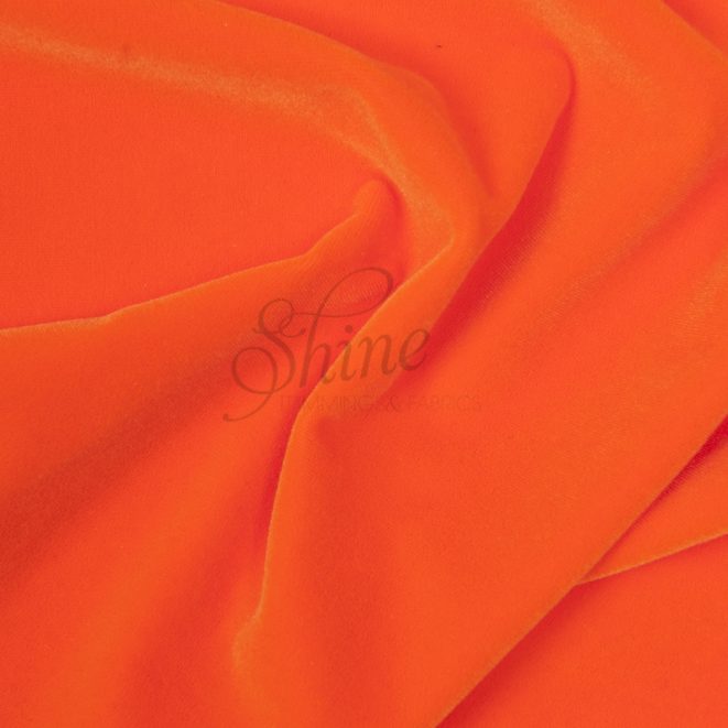 Lush Stretch Velvet – Neon Orange – Shine Trimmings & Fabrics