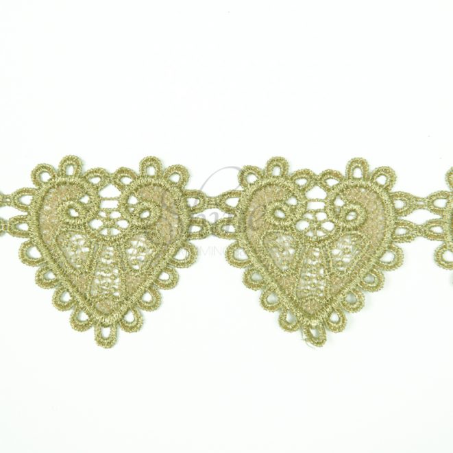 Metallic Hearts Trim – Antique Gold | Shine Trimmings & Fabrics
