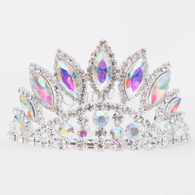 Fiona Crystal Tiara Comb – Silver AB – Shine Trimmings & Fabrics