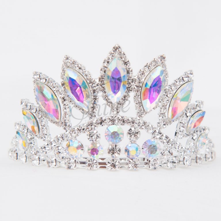 Fiona Crystal Tiara Comb – Silver AB – Shine Trimmings & Fabrics