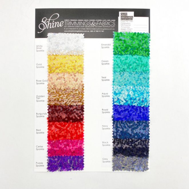 Glitz Sequin Fabric Sample Cards – Shine Trimmings & Fabrics