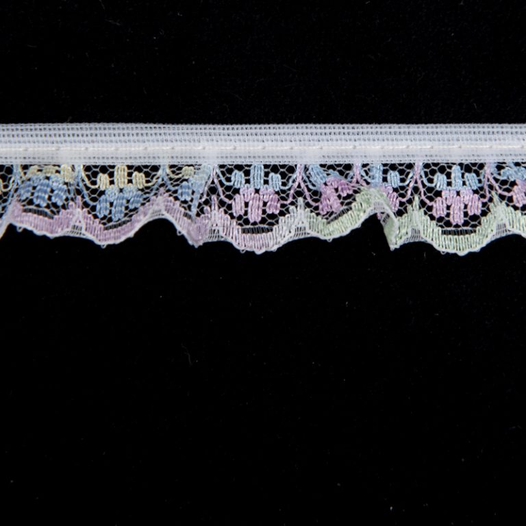 Gathered Nylon Lace Trim 134 – Multi | Shine Trimmings & Fabrics
