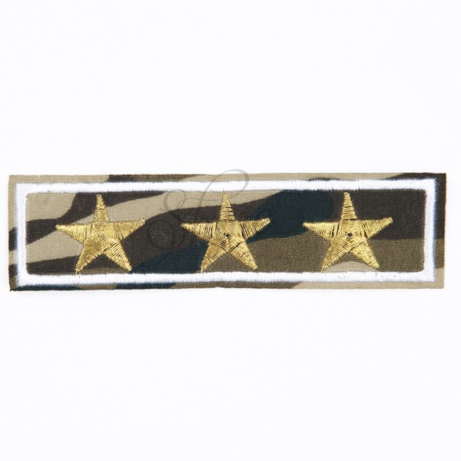 Iron On 3 Star General Epaulettes Embroidered Motif – Shine Trimmings ...