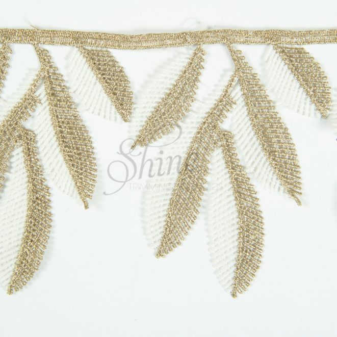 Floral Embroidered Trim Gold | Shine Trimmings & Fabrics