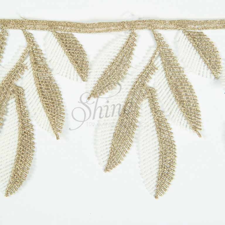 Large Gold Metallic/White Leaf Trim – Shine Trimmings & Fabrics