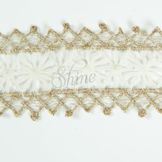 Gold Metallic Bordered Trim White Pattern Centre – Shine Trimmings ...