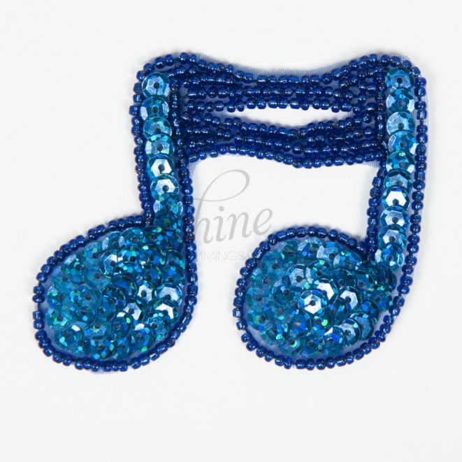Double Music Note Sequin Motif 33201 Royal Blue Sparkle – Shine ...