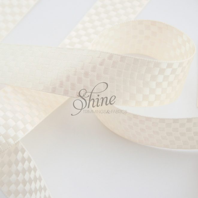 Embossed Satin Ribbon Cream – Shine Trimmings & Fabrics