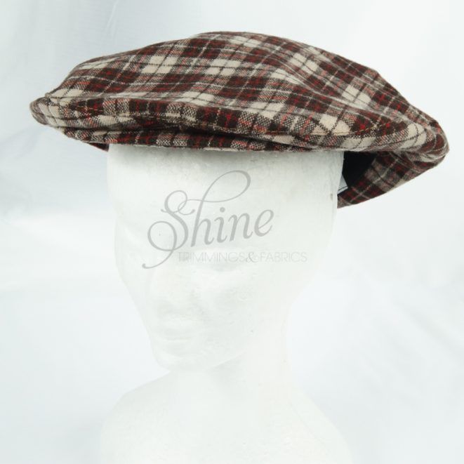 Brown Check Fabric Cap – Shine Trimmings & Fabrics