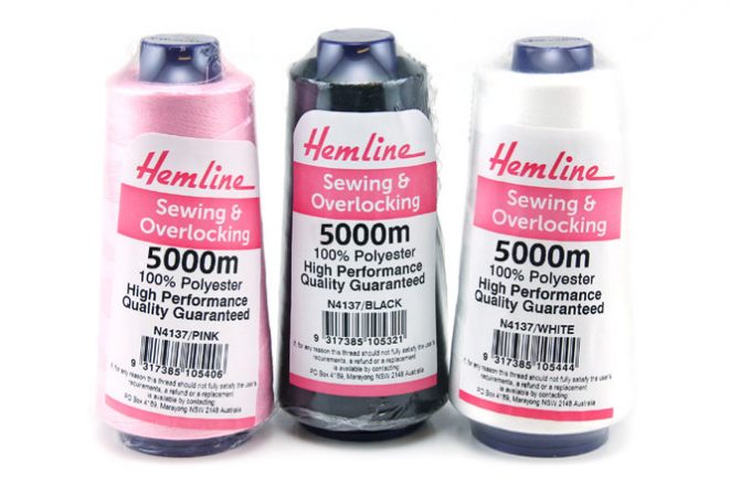 Hemline 5000 metre Polyester Overlocking Sewing Thread – Shine Trimmings & Fabrics