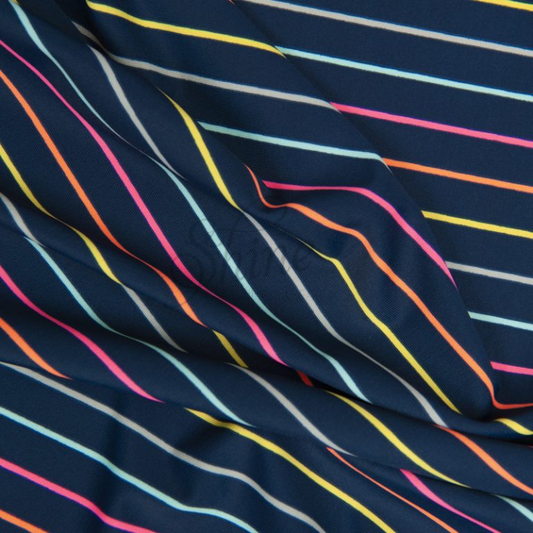 Navy Multi Pinstripe Stretch Spandex – Shine Trimmings & Fabrics