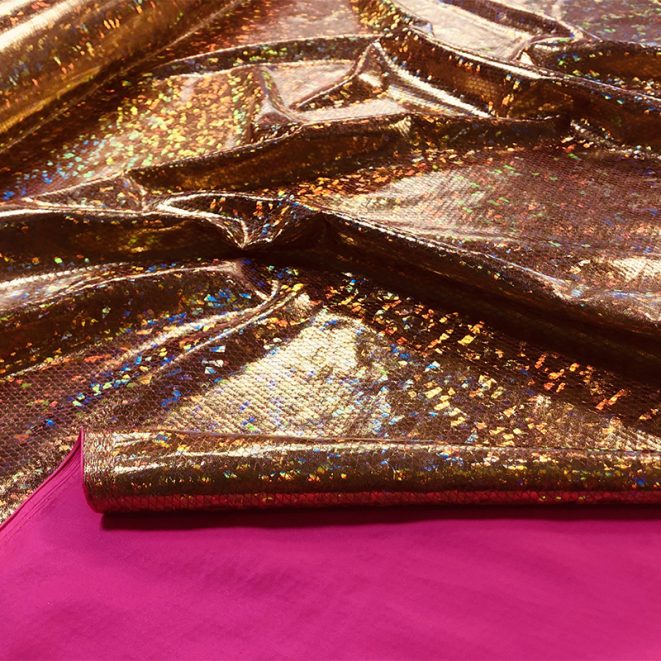 Vegas Diamante Motif Fuchsia/Gold | Shine Trimmings & Fabrics