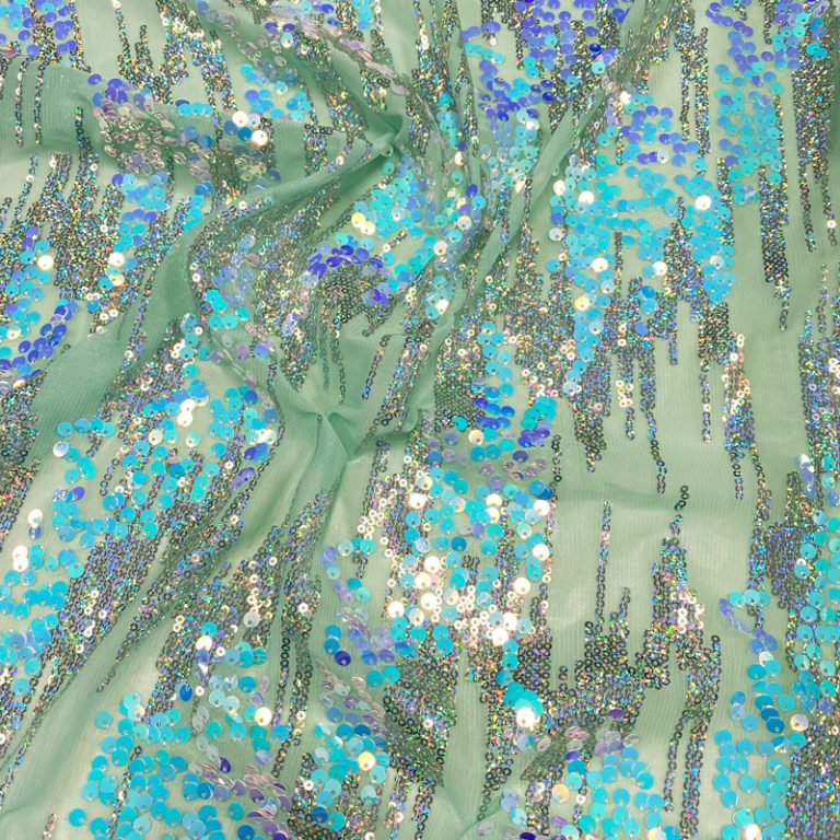 Tinkerbell Stretch Sequin Mesh – Mint – Shine Trimmings & Fabrics