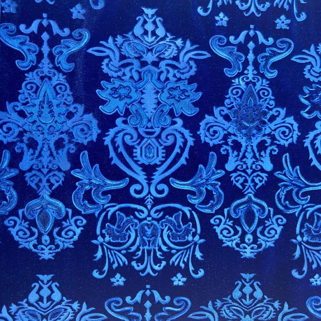 Embossed Regal Stretch Velvet – Royal – Shine Trimmings & Fabrics