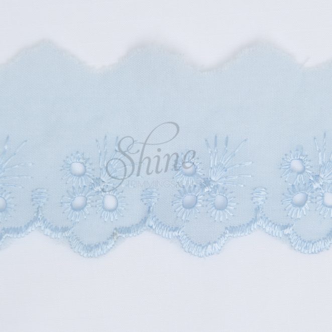 Delicate Broderie Anglaise Cambric Lace Trimming 7348 Pale Blue – Shine ...