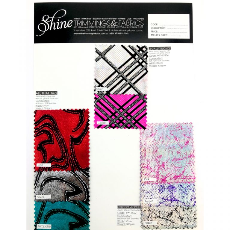 Sample Cards – Shine Trimmings & Fabrics