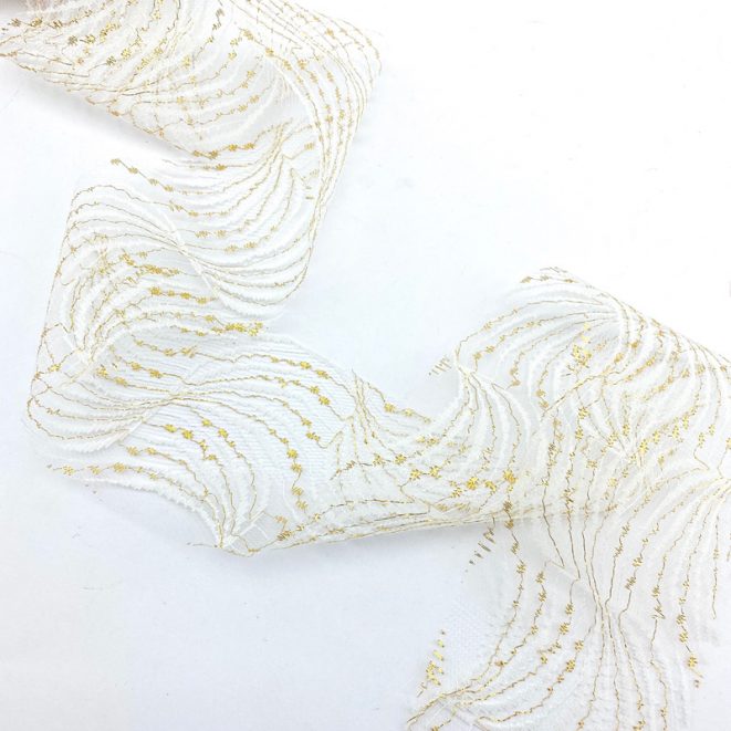 Decorative White/Gold Thread Ribbon – Shine Trimmings & Fabrics