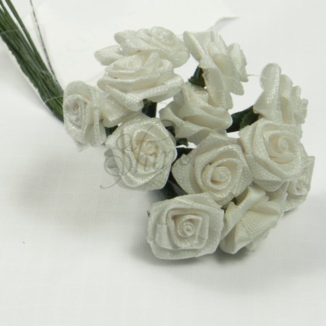 Bunch of Small Ribbon Roses Ivory | Shine Trimmings & Fabrics