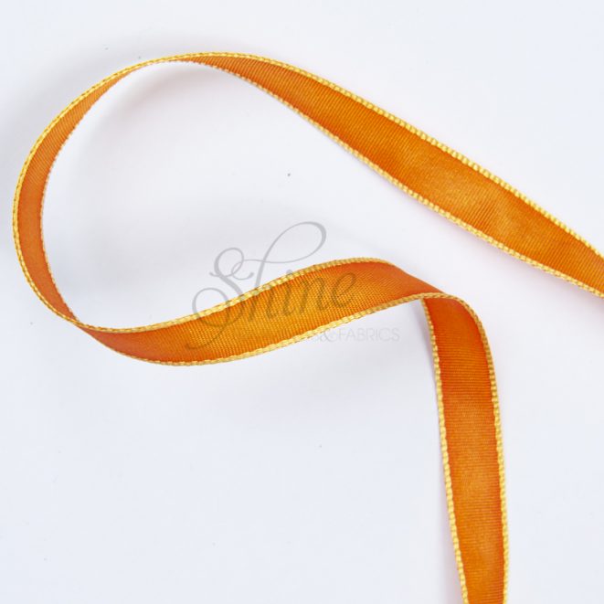 Orange Ribbon with Yellow Edge | Shine Trimmings & Fabrics
