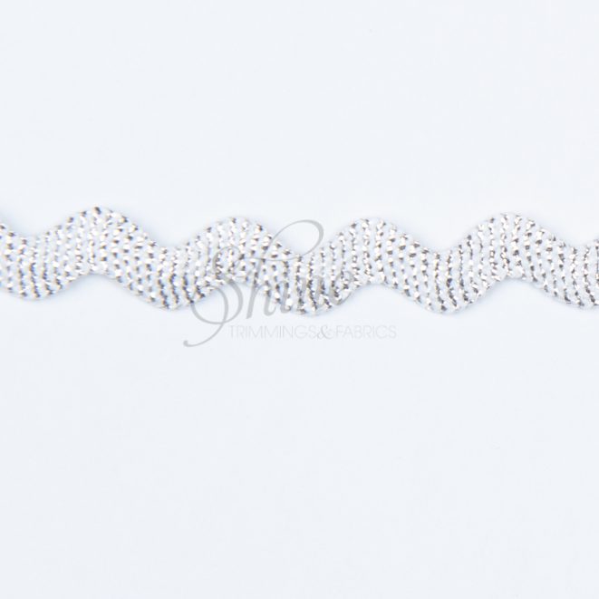Ric Rac Metallic Silver White – Shine Trimmings & Fabrics