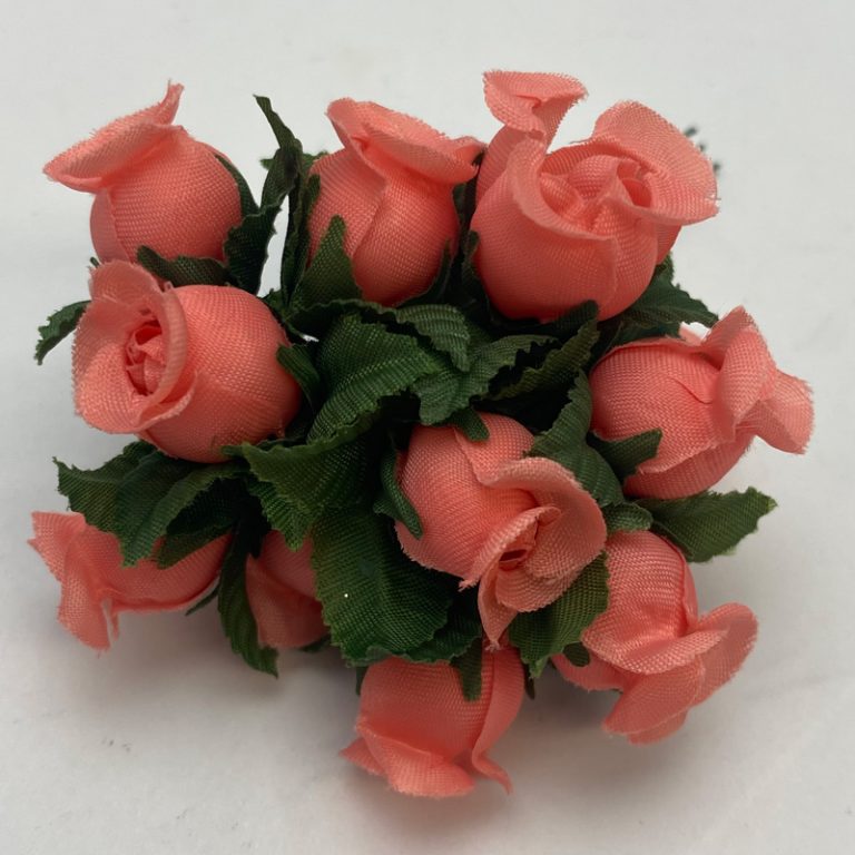 Bunch of Small Rosebuds Salmon | Shine Trimmings & Fabrics