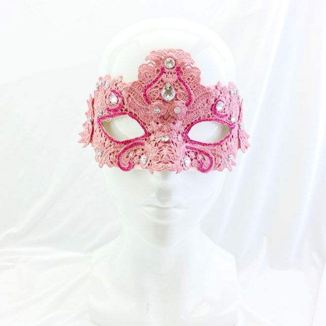Crystal Lace Mask Pale Pink | Shine Trimmings & Fabrics
