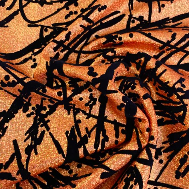 Graffiti Flock Design Spandex – Shine Trimmings & Fabrics