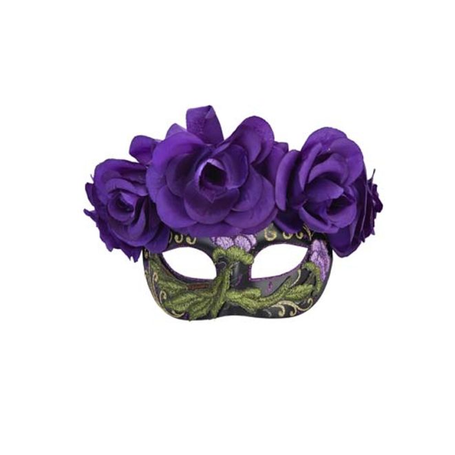Mia Eye Mask with Flowers – Shine Trimmings & Fabrics